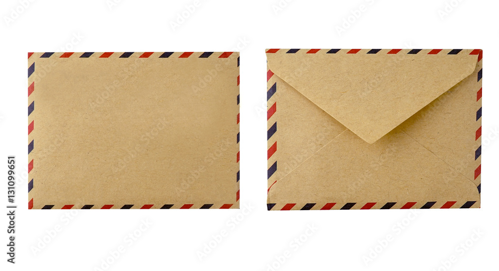 envelopes and photo frame isolated, on white background Stock Photo ...