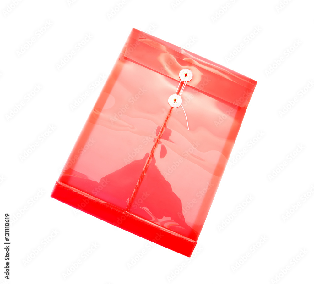 Transparent plastic envelope isolated on white.Plastic file fold Stock ...