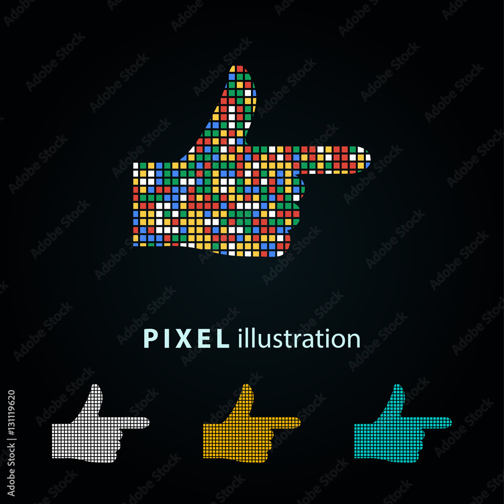 Hand - pixel illustration. Stock Vector | Adobe Stock