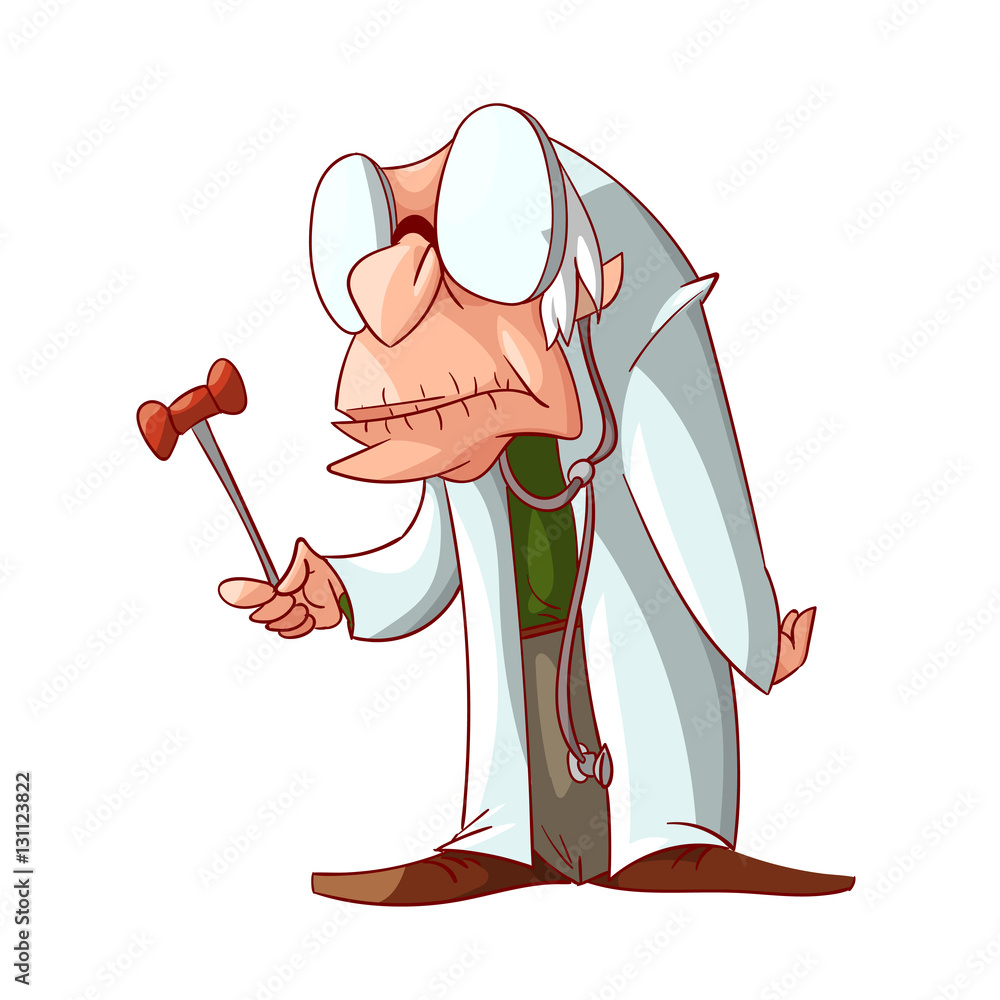 Colorful vector illustration of a cartoon crazy doctor Stock Vector ...