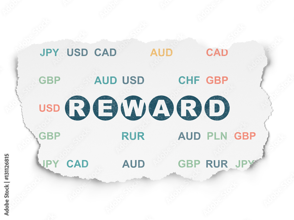Business concept: Reward on Torn Paper background Stock Illustration ...