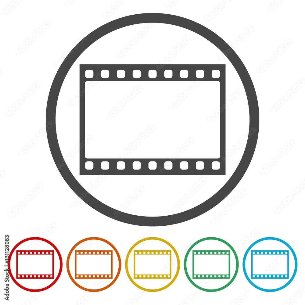 Film Frame icons set Stock Vector | Adobe Stock