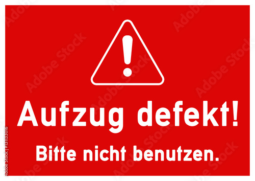 ks157 Kombi-Schild - Aufzug defekt! - Bitte nicht benutzen - DIN A1 A2 ...