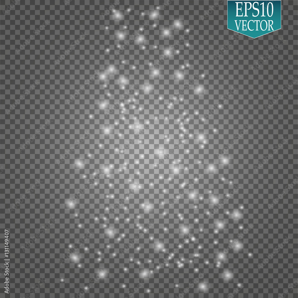 Vector white glitter wave abstract illustration. White star dust trail ...