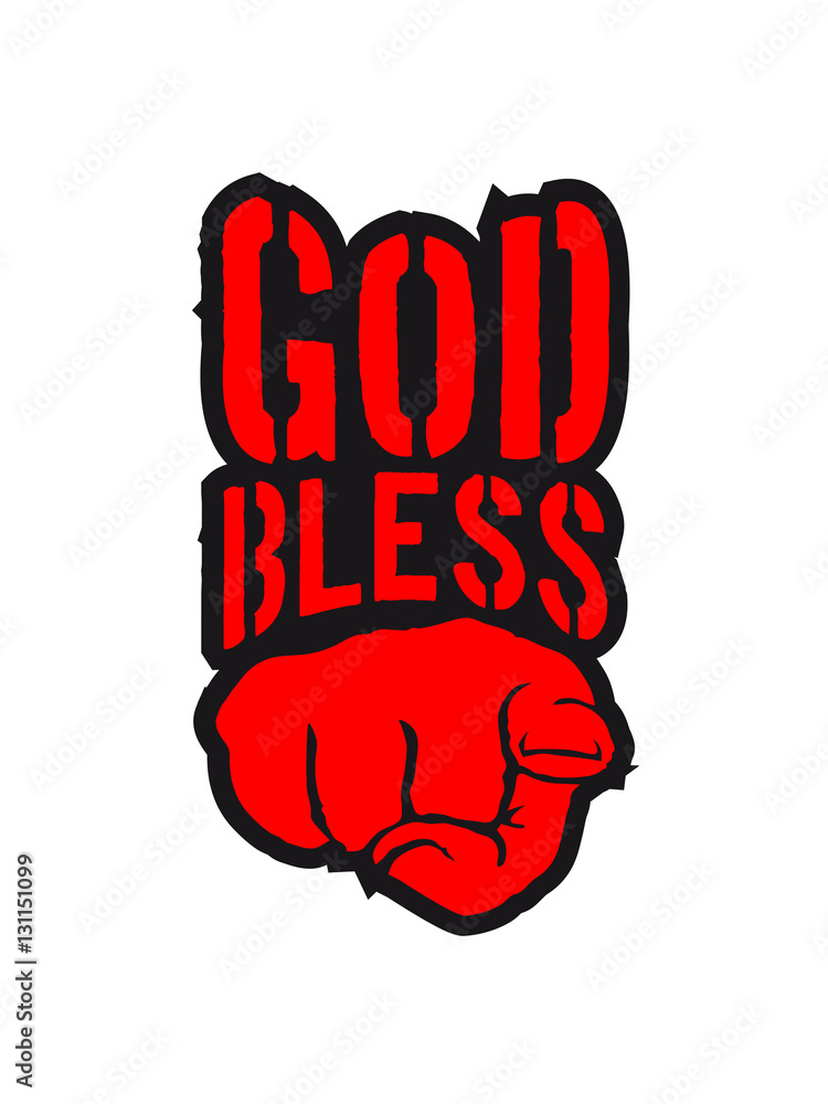 Bless god bless you finger show hand funny god jesus logo design Stock ...
