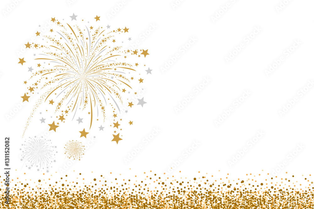 Vector gold and silver firework design on white background Stock Vector ...