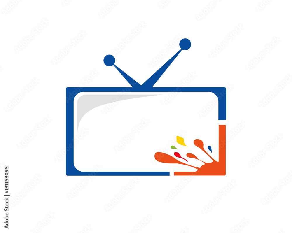 television cartoon logo icon template 4 Stock Vector | Adobe Stock