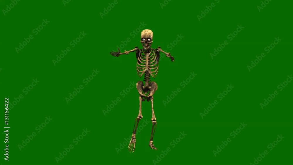 Skeleton dancing hip hop on green background, break dancing skeleton ...