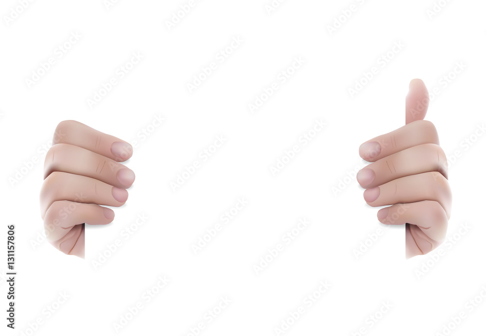 Hands holding sheet template on white background, vector eps10 ...