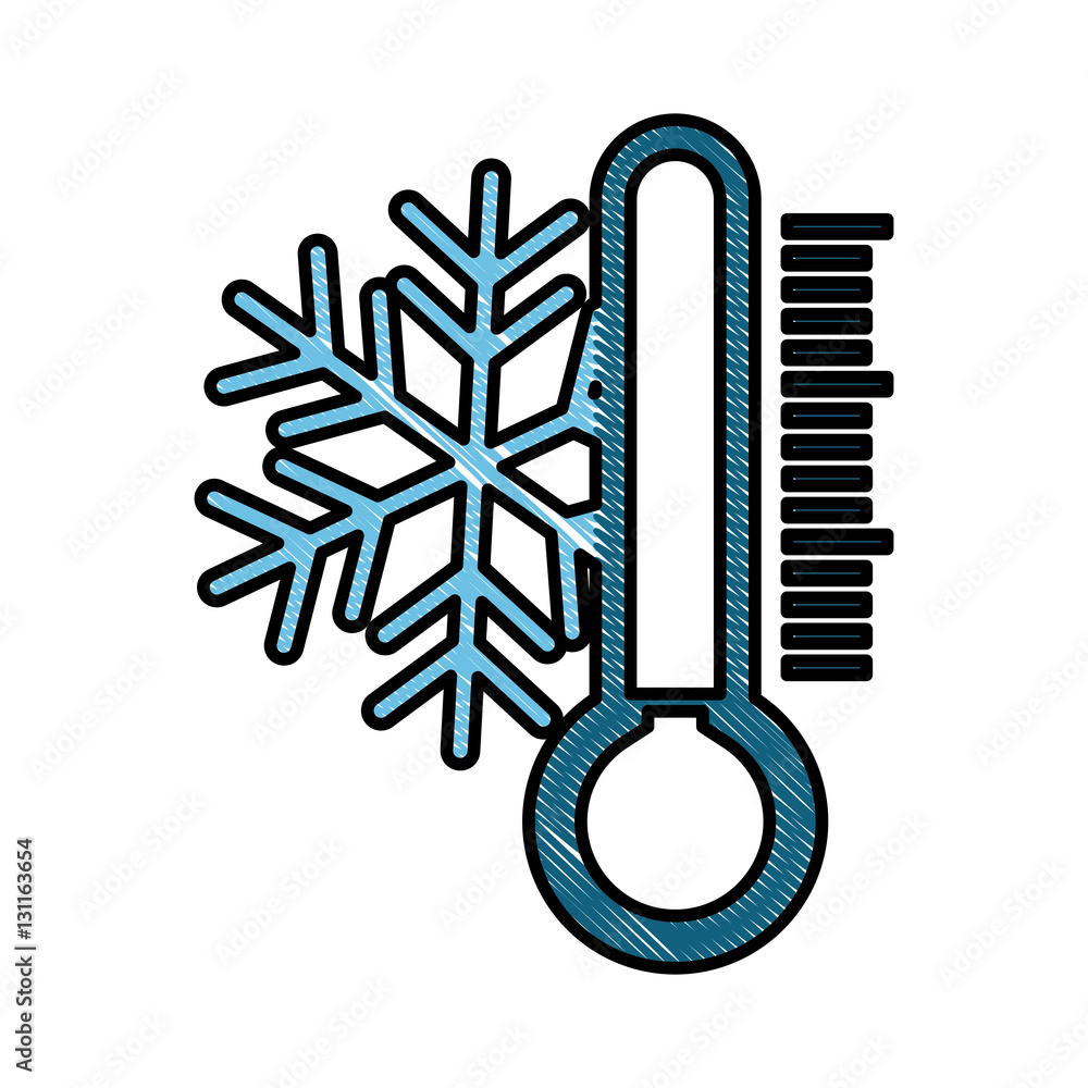 snowflake and thermometer weather related icon image vector ...