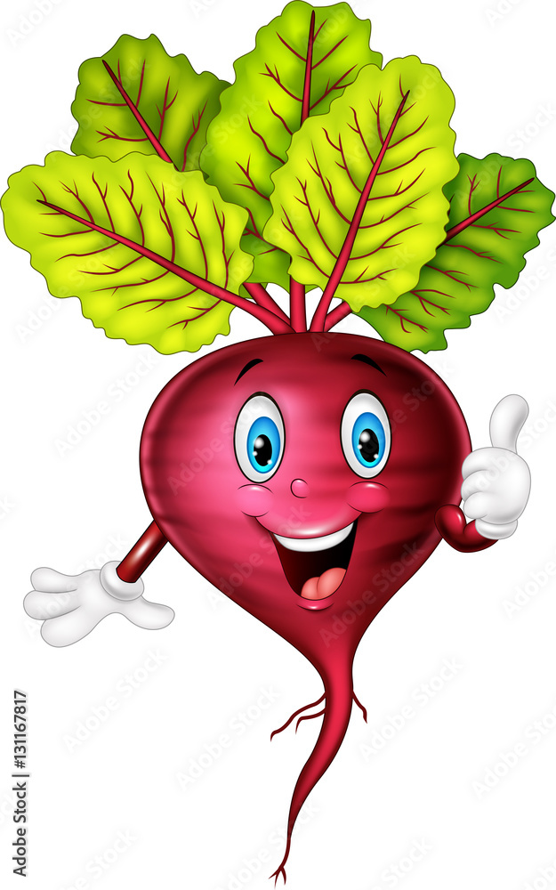 Cartoon beetroot giving thumbs up Stock Vector | Adobe Stock