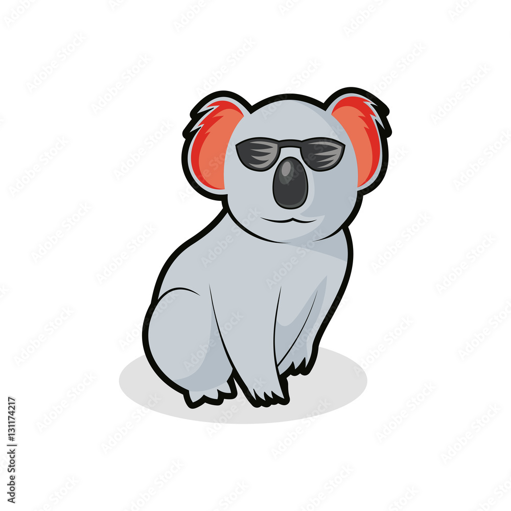 Koala with glasses cartoon vector illustration Stock Vector | Adobe Stock
