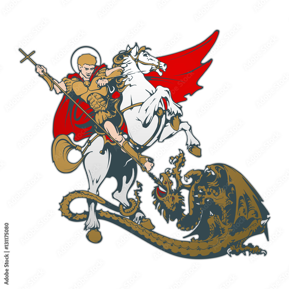 Vetor de St. George on horseback. Vector illustration do Stock | Adobe ...