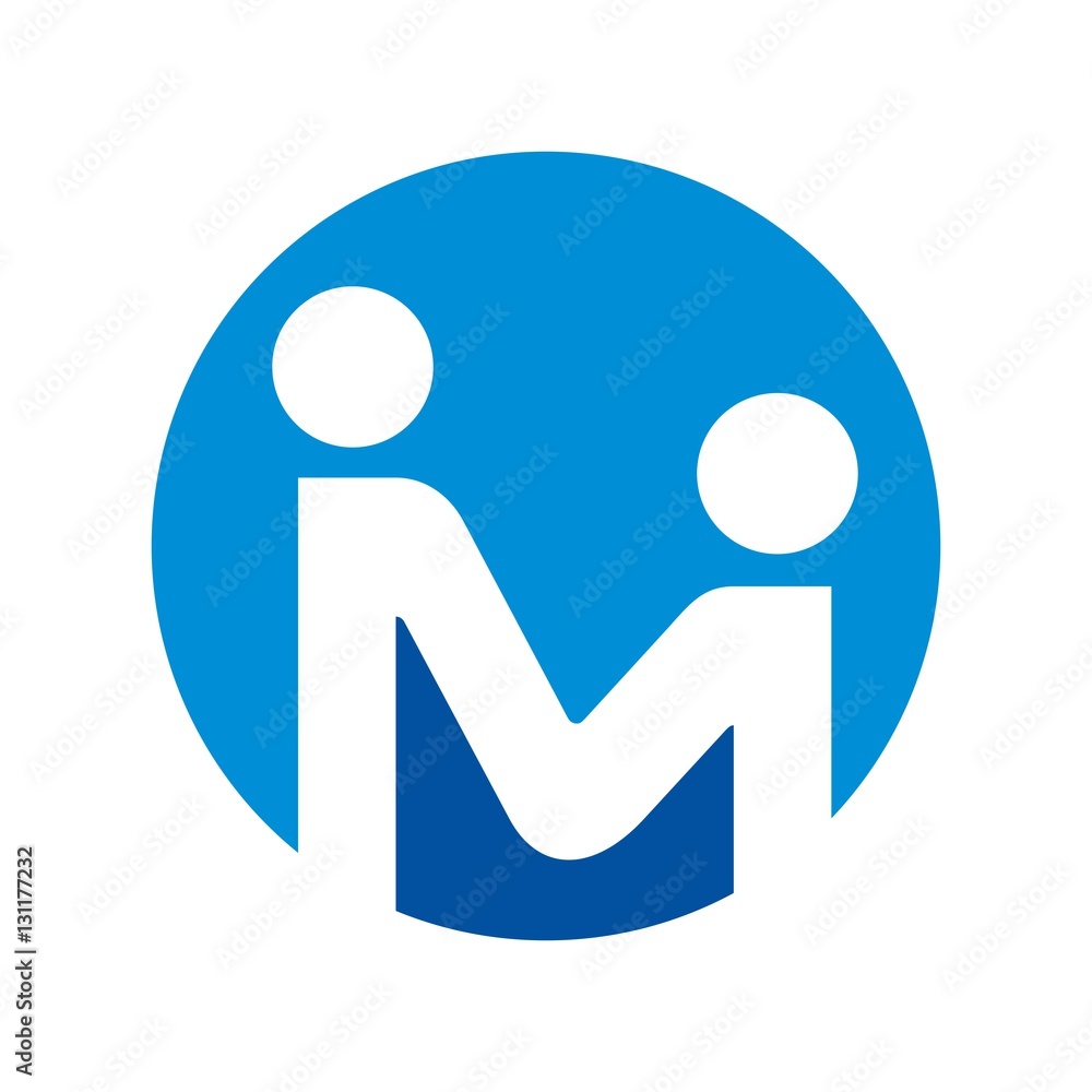 m logo with person symbol. Stock Vector | Adobe Stock
