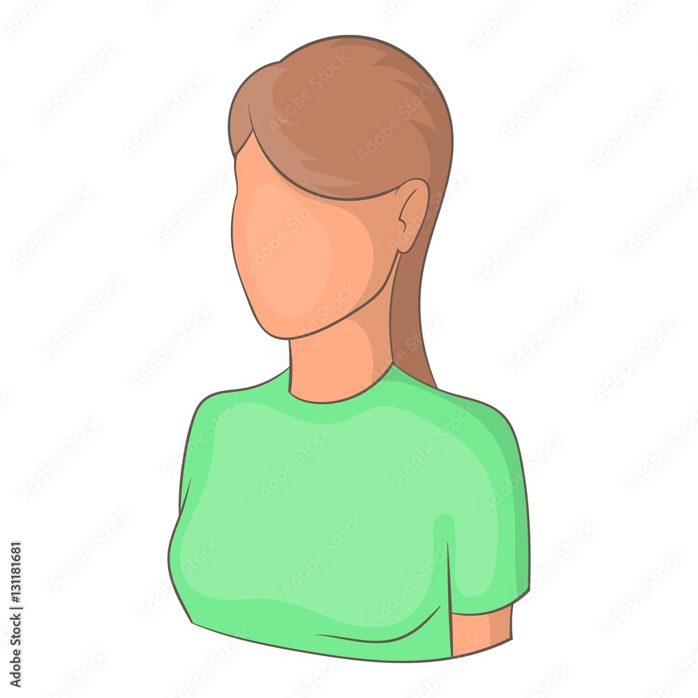Girl with long hair avatar icon. Cartoon illustration of avatar vector ...