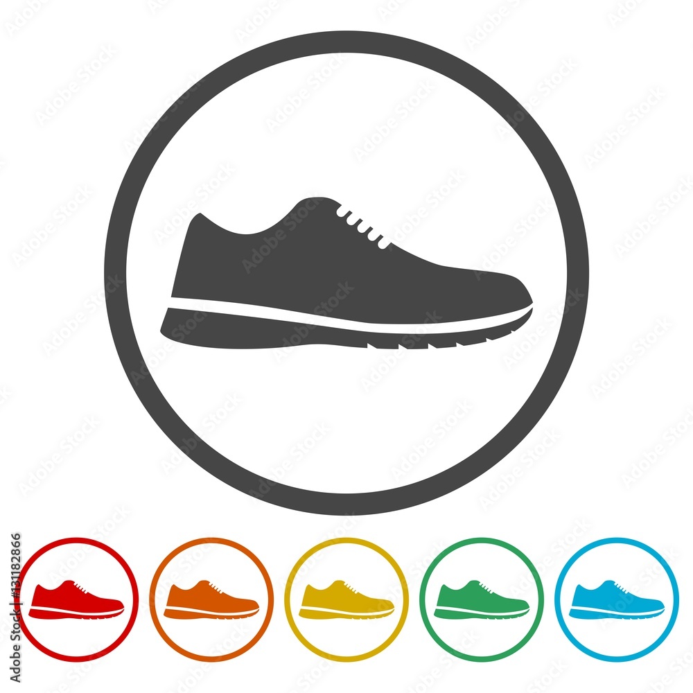 Sport shoe icons set Stock Vector | Adobe Stock