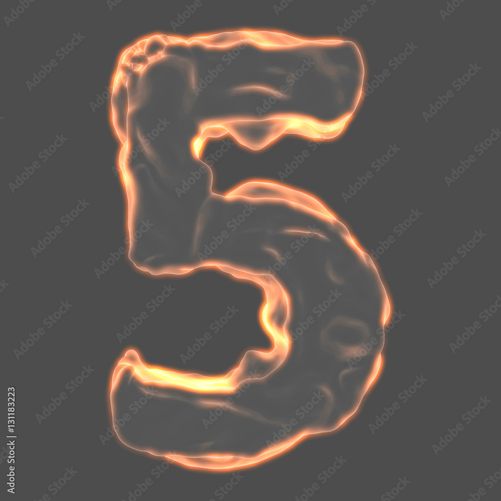 number 5 fiery border Stock Illustration | Adobe Stock
