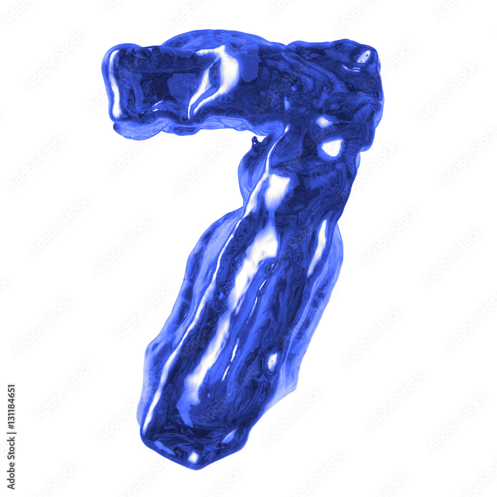 number 7 blue water Stock Illustration | Adobe Stock
