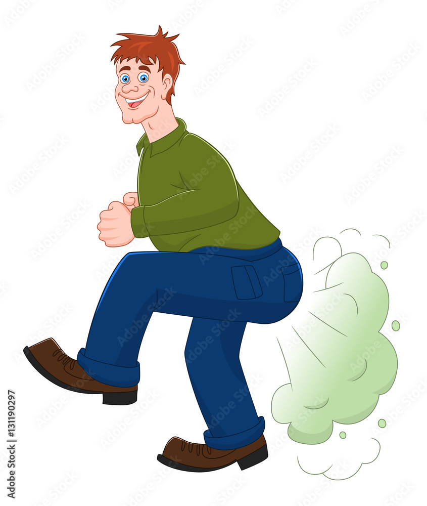 Farting man Stock Vector | Adobe Stock