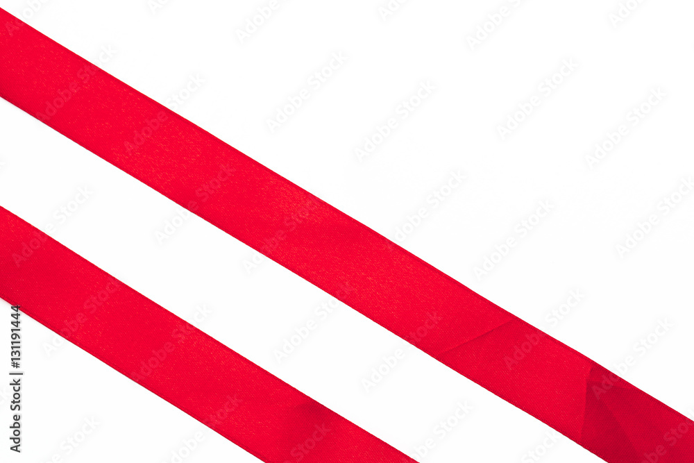 Red ribbon on white background Stock Photo | Adobe Stock