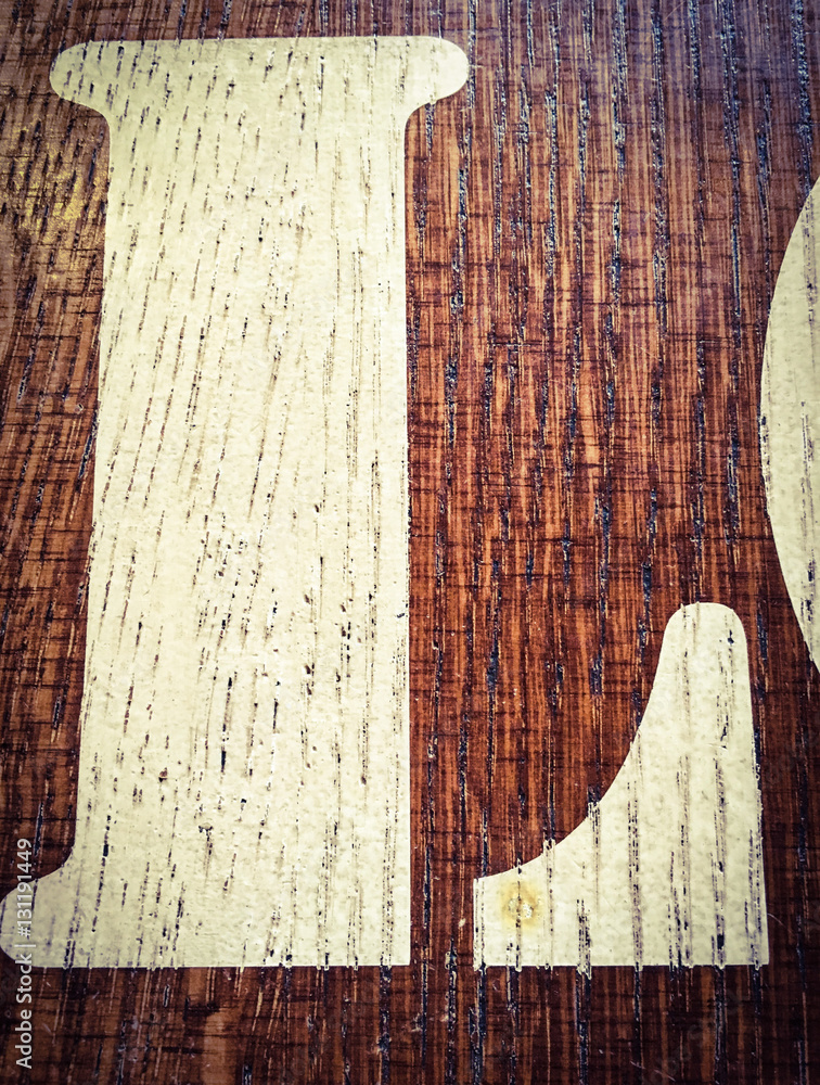 Wooden alphabet letter L. Written letter with paint on a wooden ...