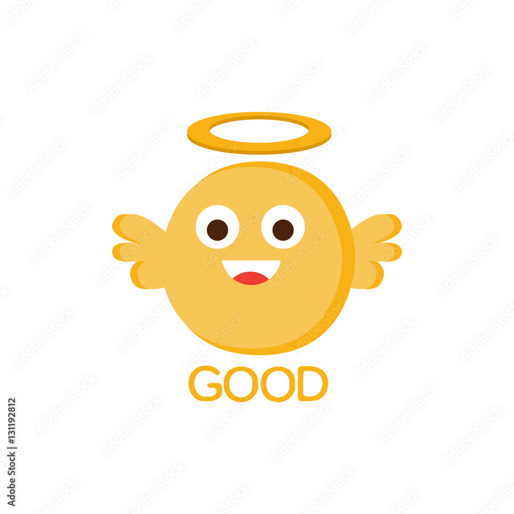 Good Yellow Angel Word And Corresponding Illustration, Cartoon ...