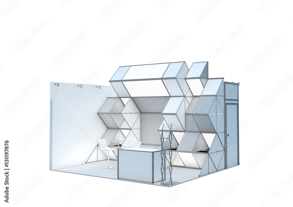 Trade show booth. 3d render isolated on white background Stock ...