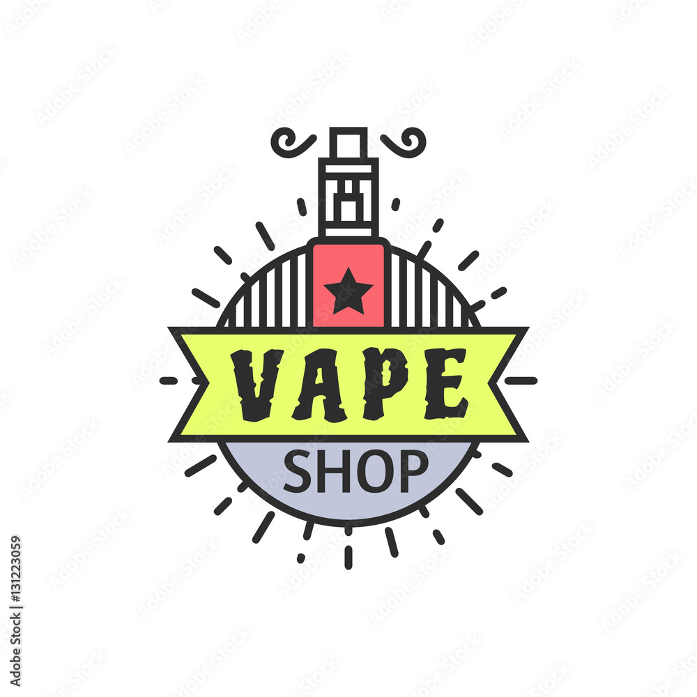 Vector Vaping Badges, Modern Line Art Labels, Vape Shop Logo Stock ...