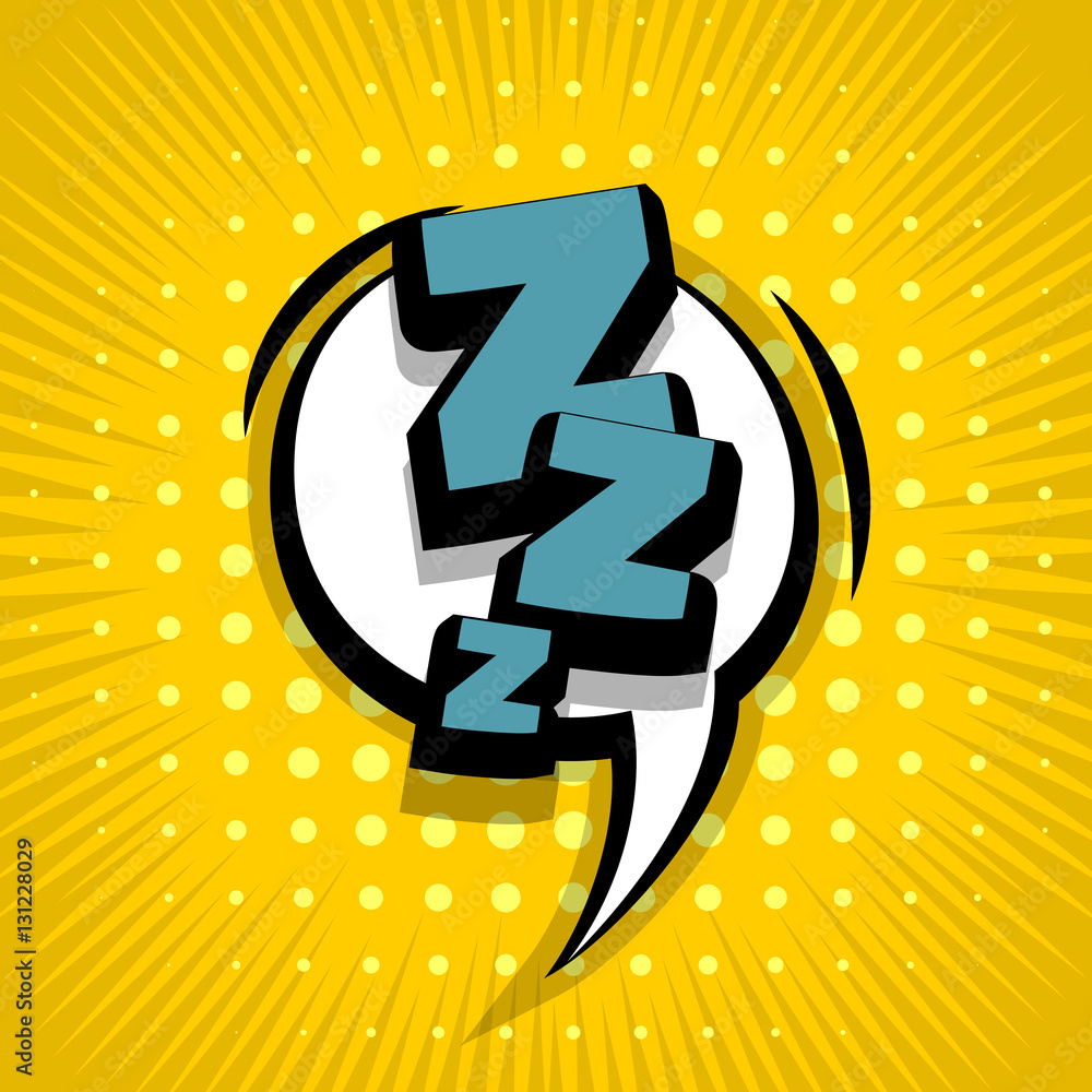 Lettering Zzz, sleep, dream. Comic text sound effects. Vector bubble ...