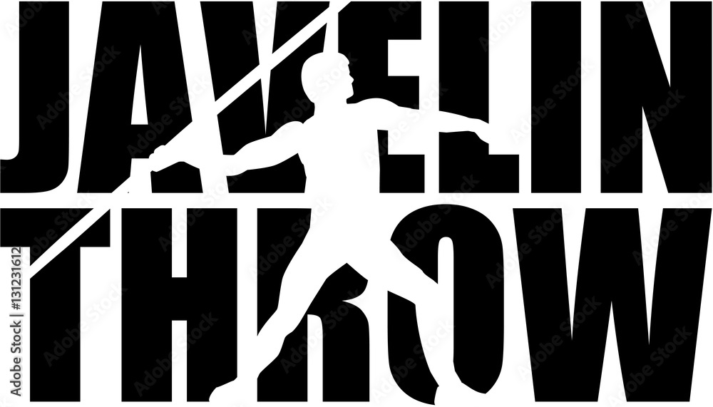 Javelin throw word with silhouette Stock Vector | Adobe Stock