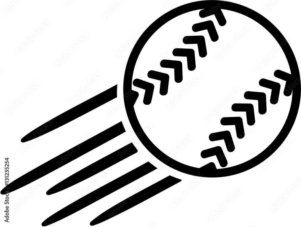 Flying fast Softball Stock Vector | Adobe Stock