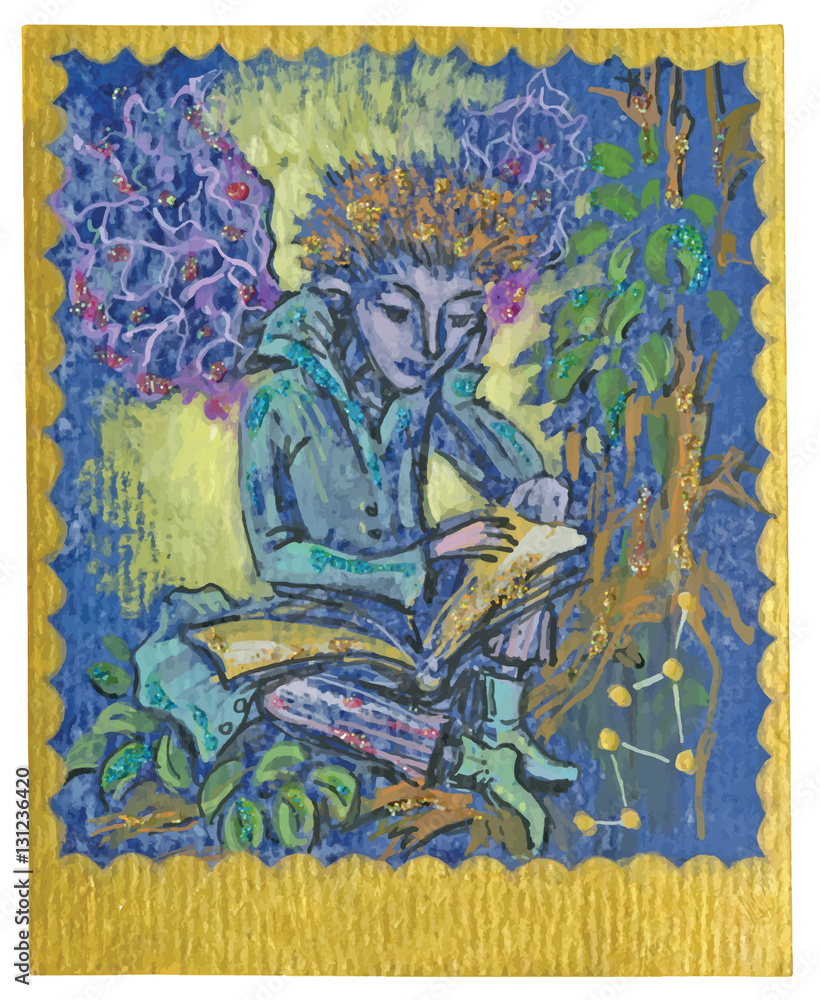 vector tarot card - STUDY. Painting converted into vector. Tarot deck ...