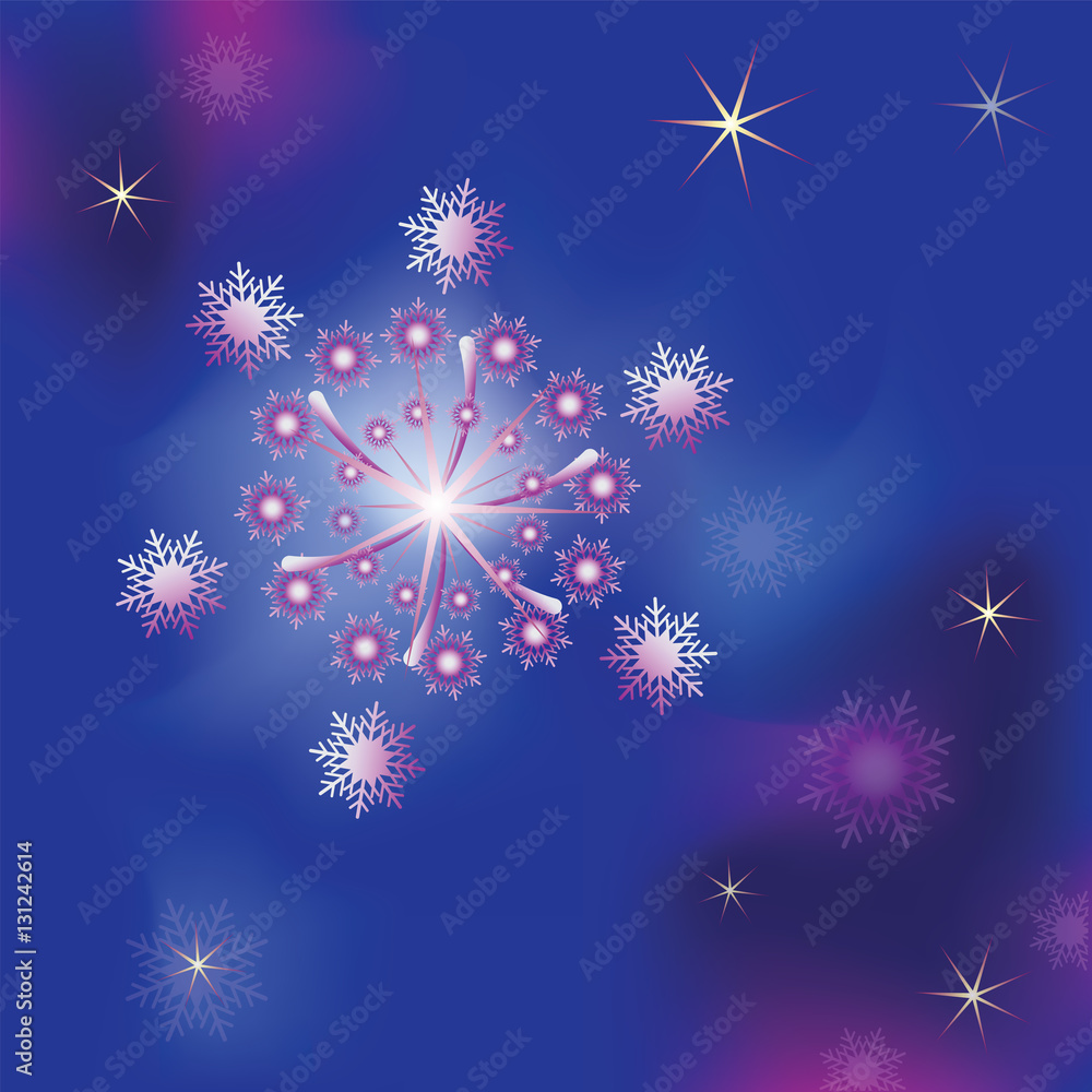 Snow fireworks. Vector image. Design to design banner, poster, greeting ...