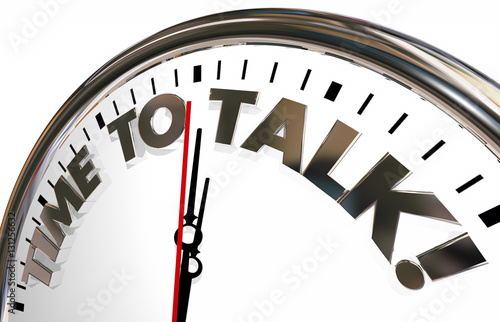 Time to Talk Communicate Meeting Discussion Clock 3d Illustratio Stock ...