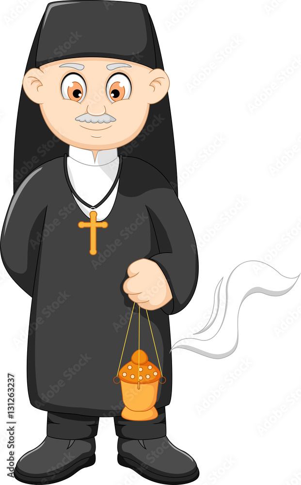cartoon catholic priest Stock Vector | Adobe Stock