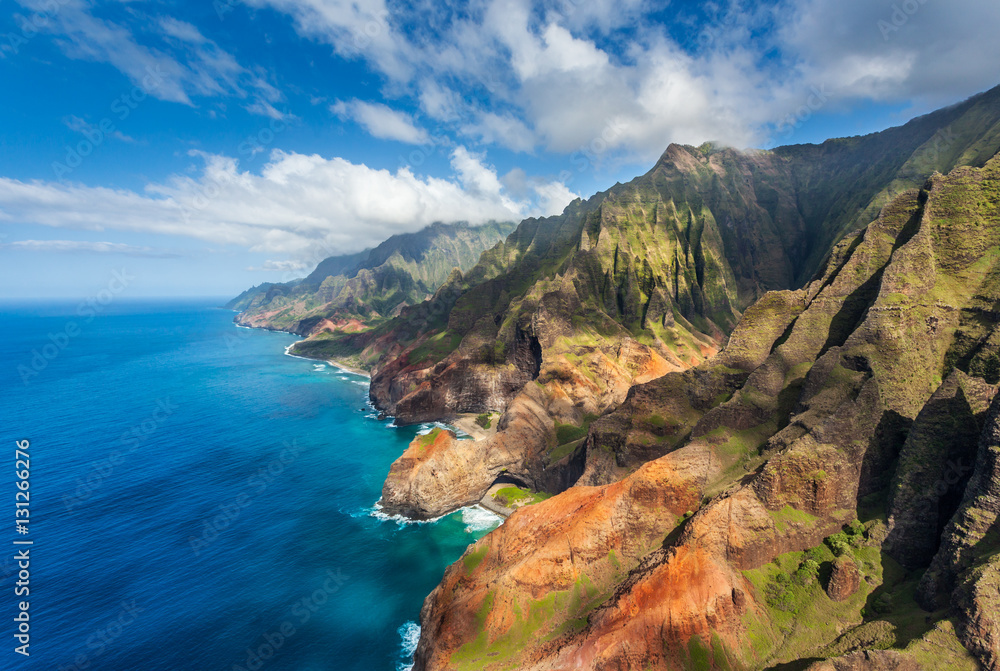 Honopu Arch and Valley - Stone arch on the beach by Honopu Valley, Na ...