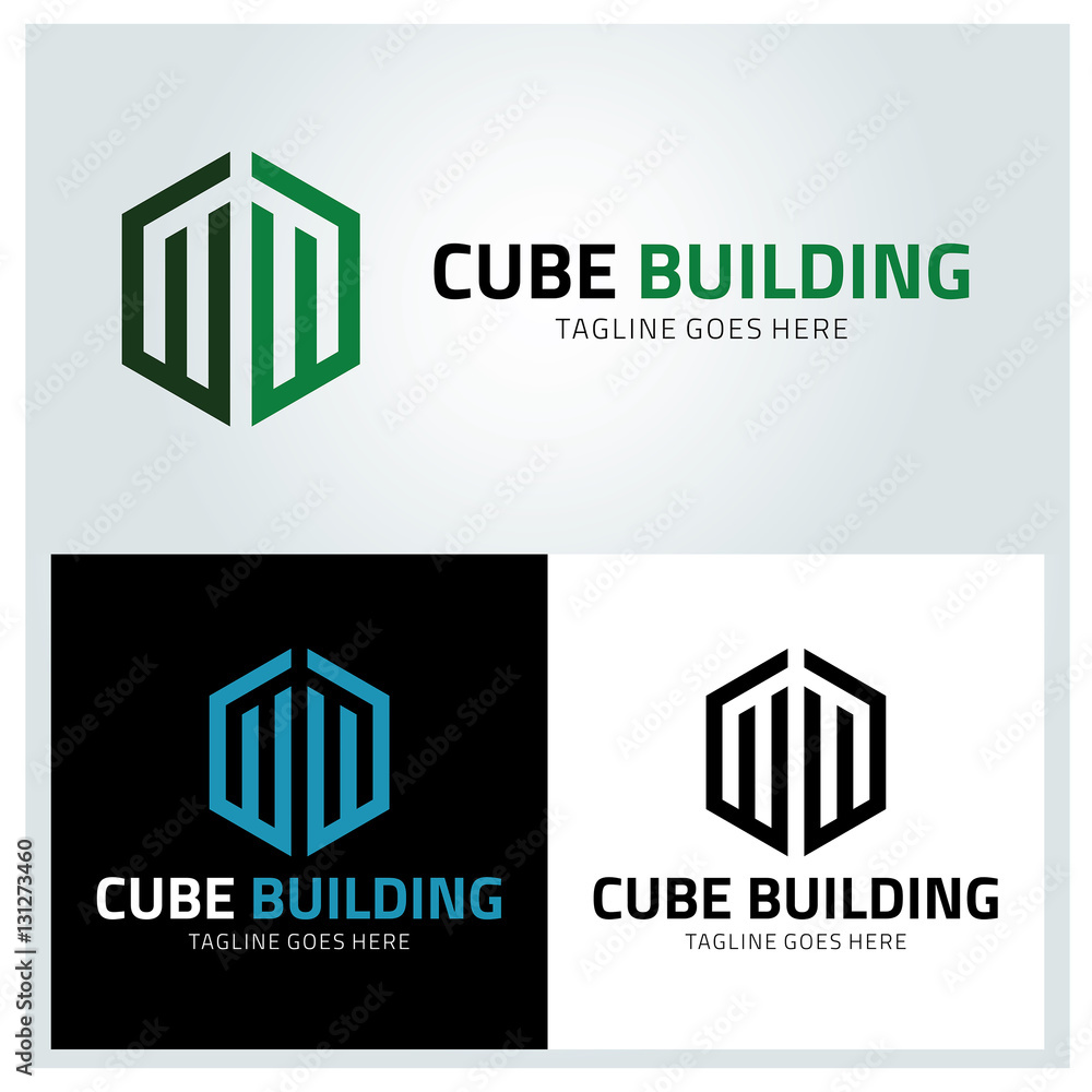 Cube building logo design template ,Construction logo design concept ...