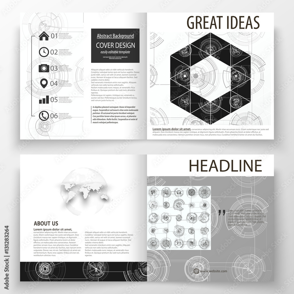 Business templates for square bi fold brochure, magazine, flyer ...