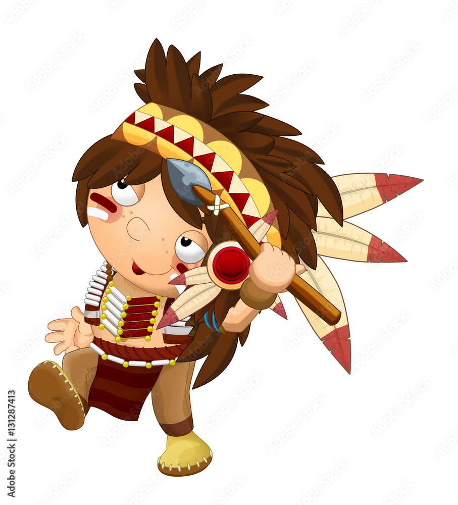 Cartoon indian character - isolated - illustration for children Stock ...