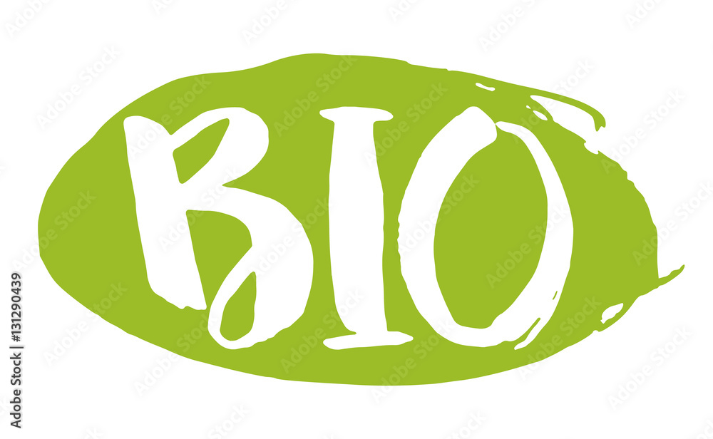 Bio product hand drawn label isolated vector illustration. Healthy and ...