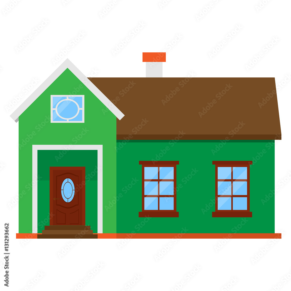 Isolated green house Stock Vector | Adobe Stock