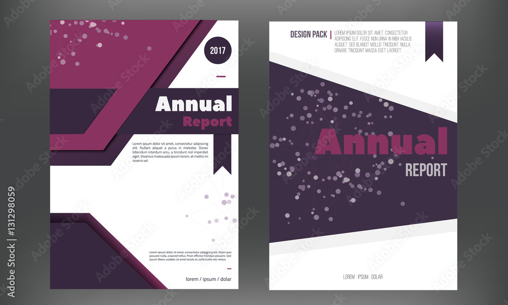 Futuristic annual report cover set. Brochure or flyer template in A4 in ...