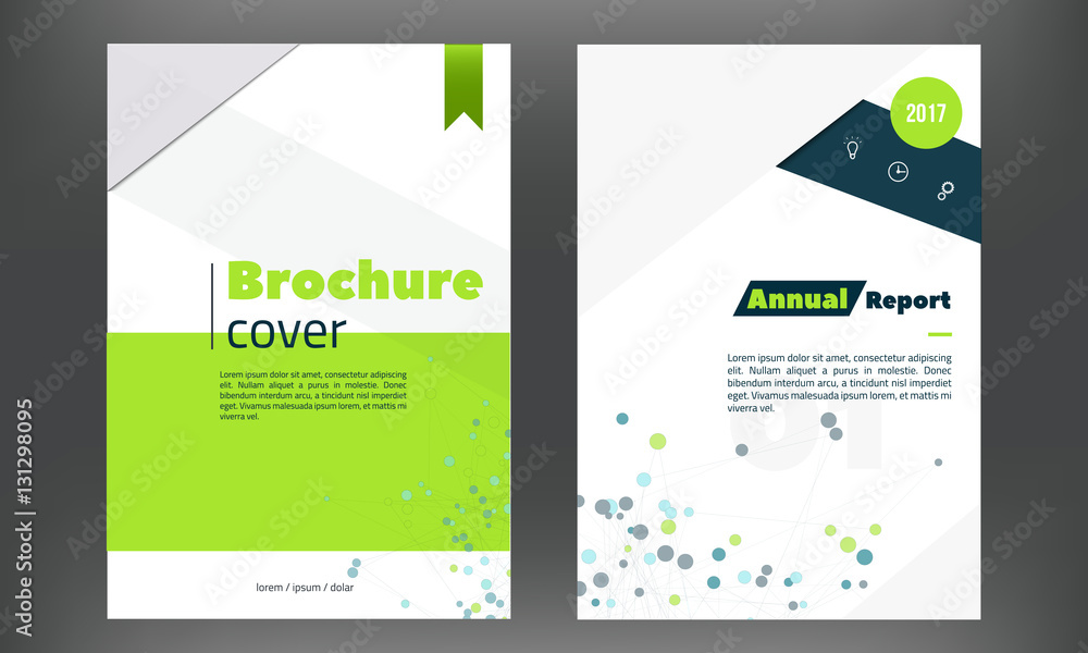 Futuristic annual report cover set. Brochure or flyer template in A4 in ...
