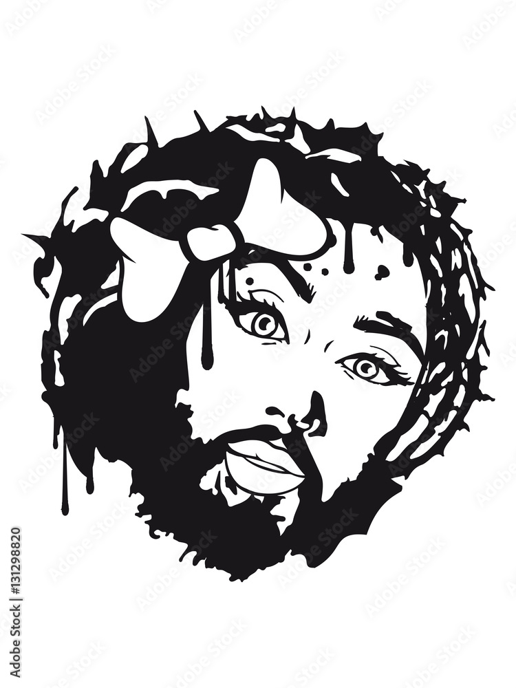 Jesus girl sexy woman female loop sexy thorns crown blood dead cross ...