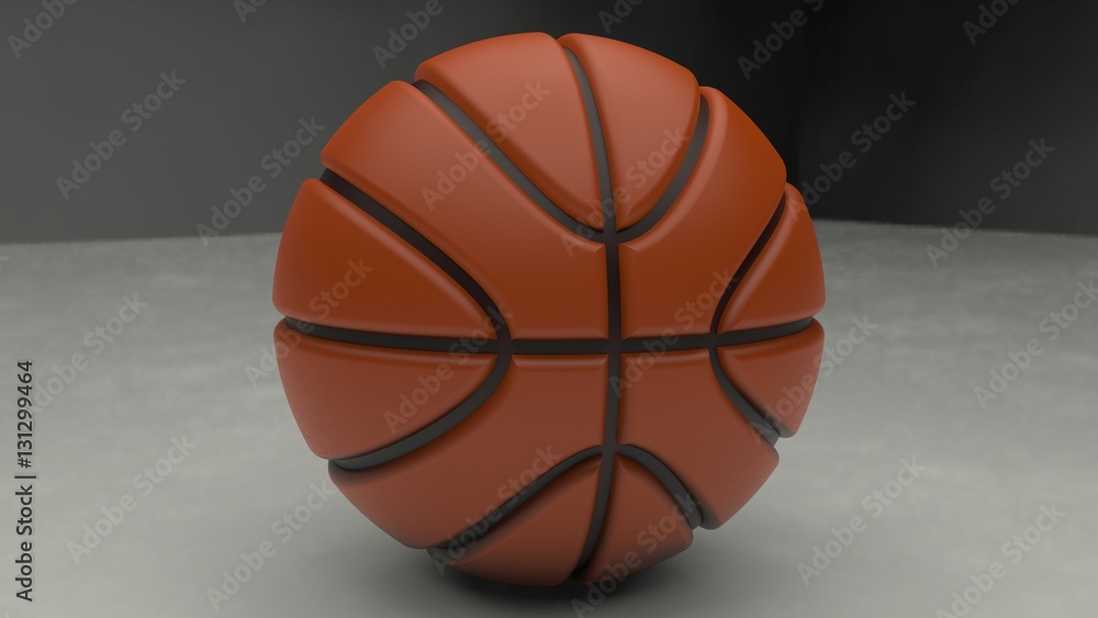 Basketball. 3D illustration. 3D CG. High resolution. Stock Illustration ...