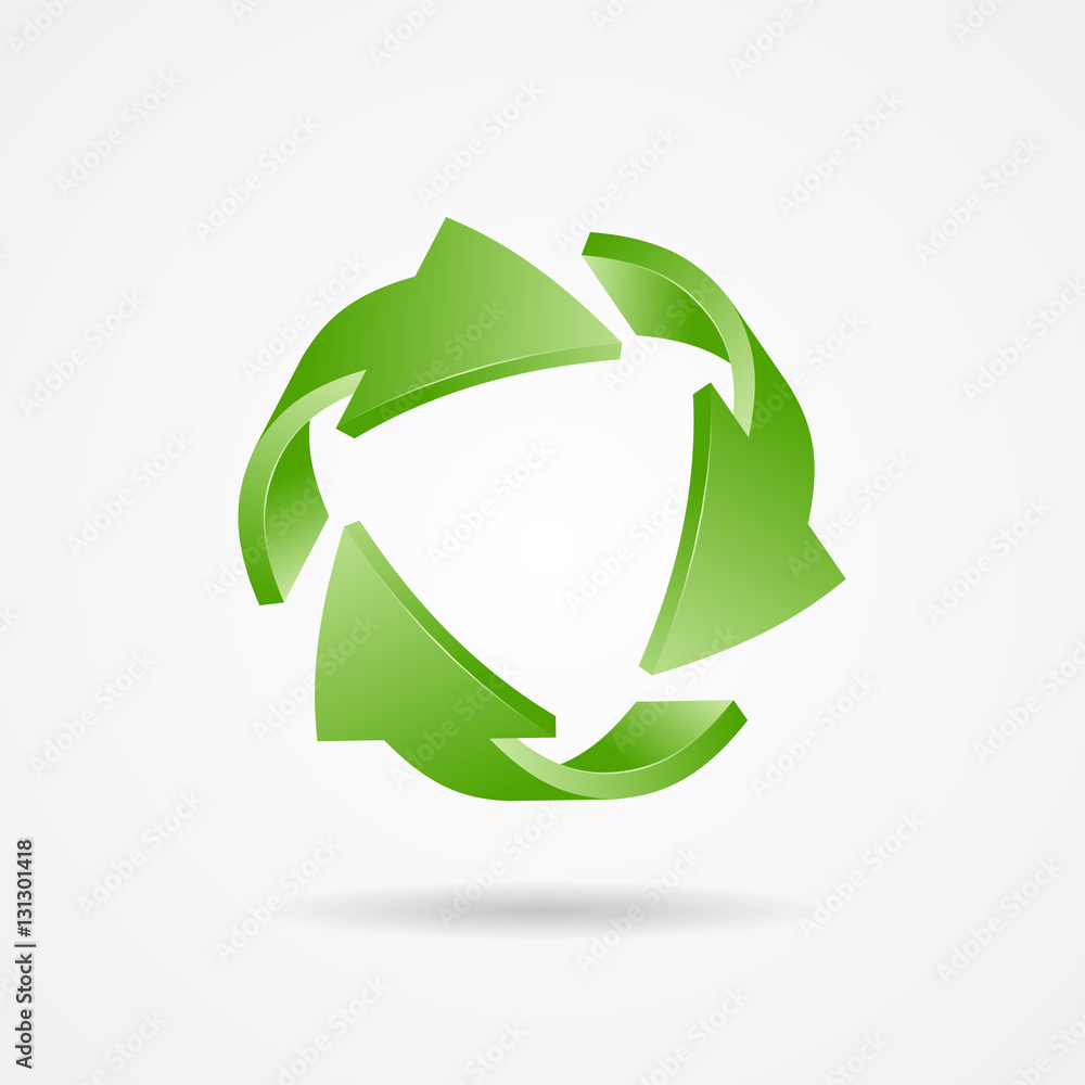 Recycle symbol, recycle logo, ecology logo with green arrow Stock ...