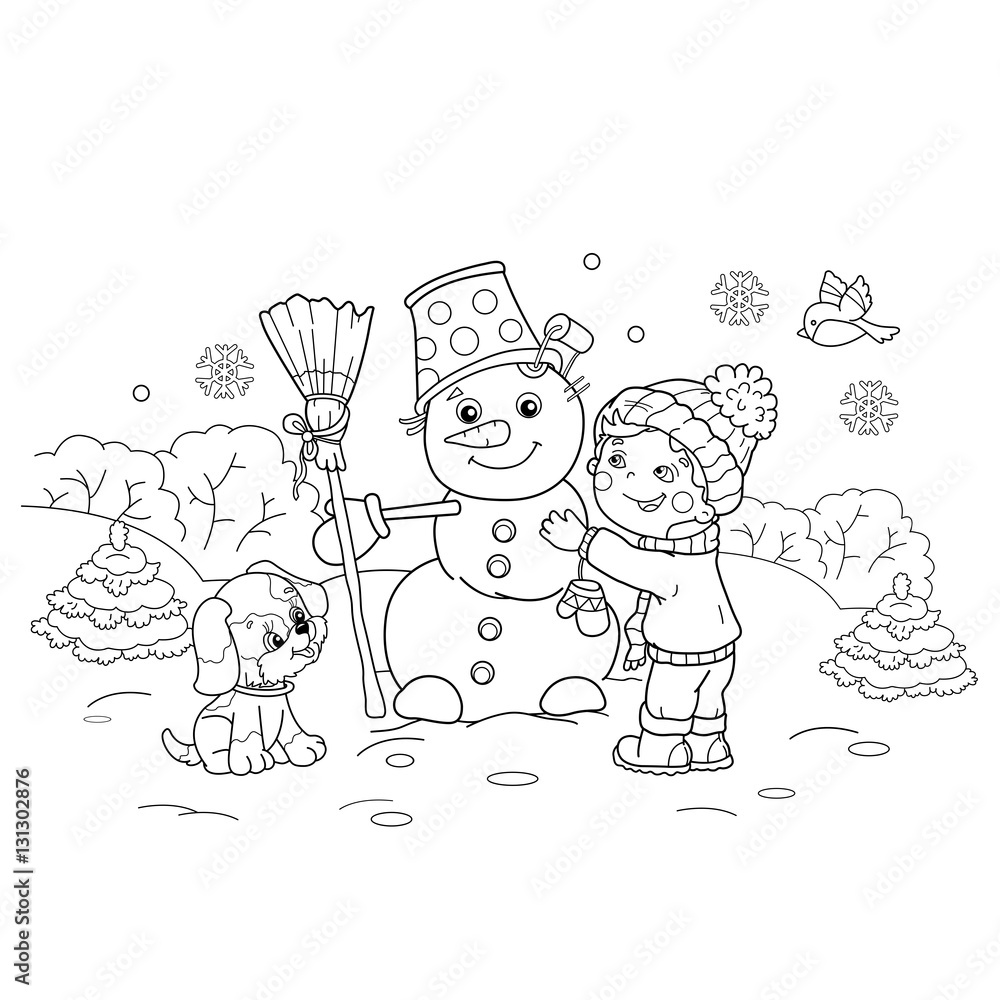 Dog Winter Coloring Pictures