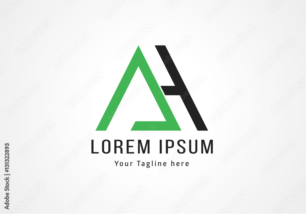 Letter AH logo icon design template elements - vector sign. A triangle ...