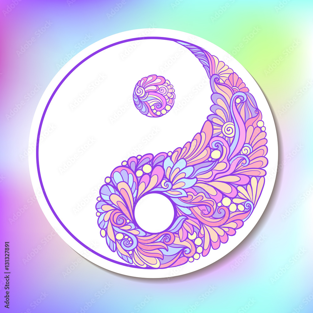 Symbol of yin and yang. This illustration can be used as a print Stock ...