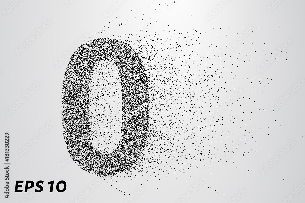 Letter 0 from the particles. The letter 1 consists of circles and ...